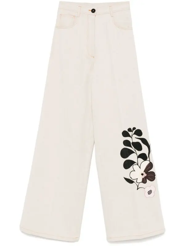 FORTE_FORTE Floral-embroidered Trousers