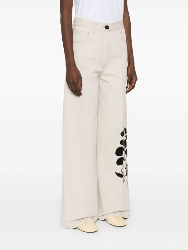 FORTE_FORTE Floral-embroidered Trousers