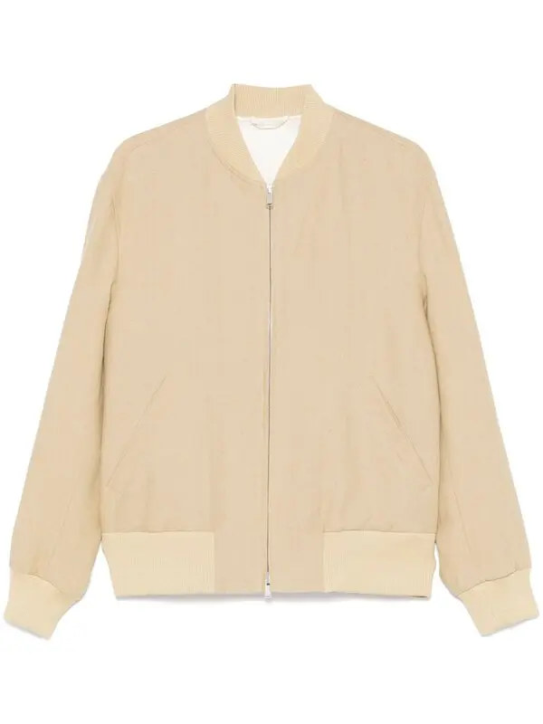 LARDINI Linen Bomber Jacket