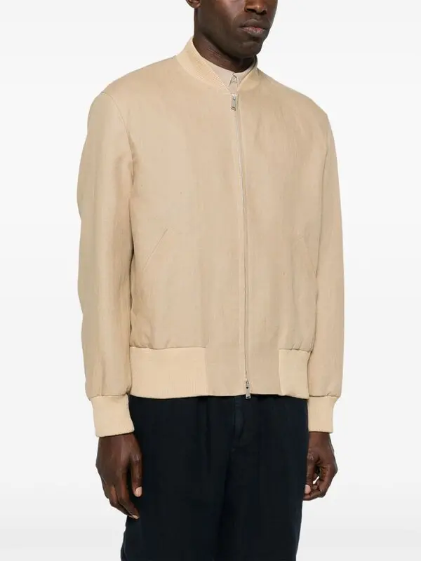 LARDINI Linen Bomber Jacket