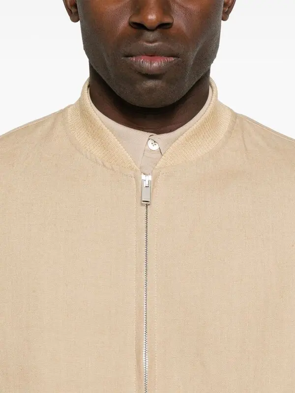 LARDINI Linen Bomber Jacket