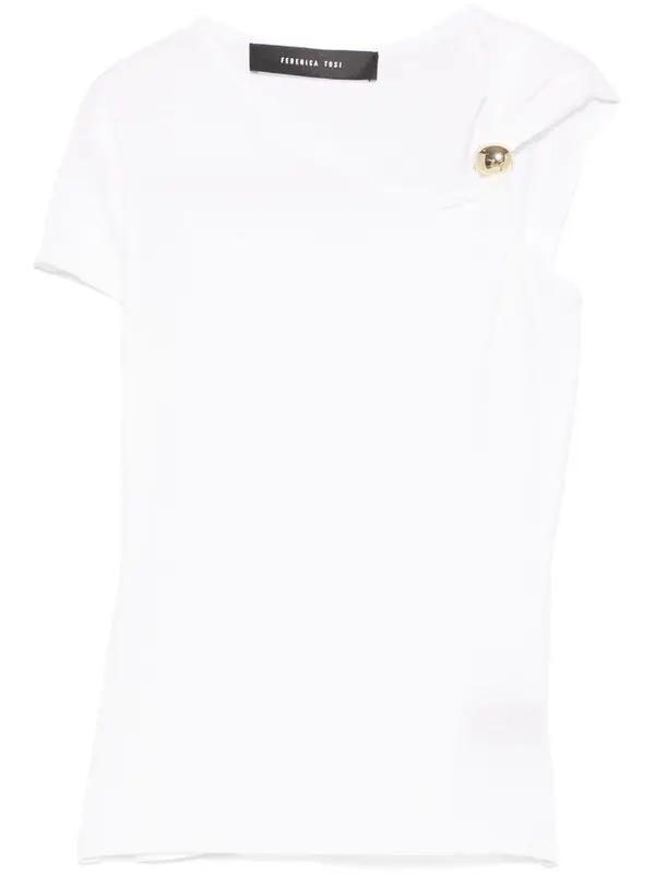Federica Tosi Jewel-detail T-shirt - White