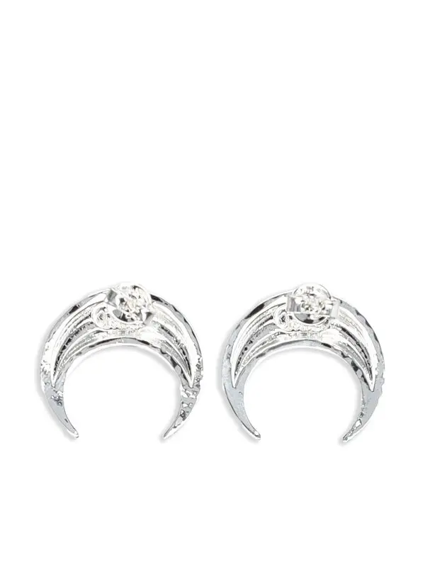 MARINE SERRE Crescent Moon Earrings - Silver