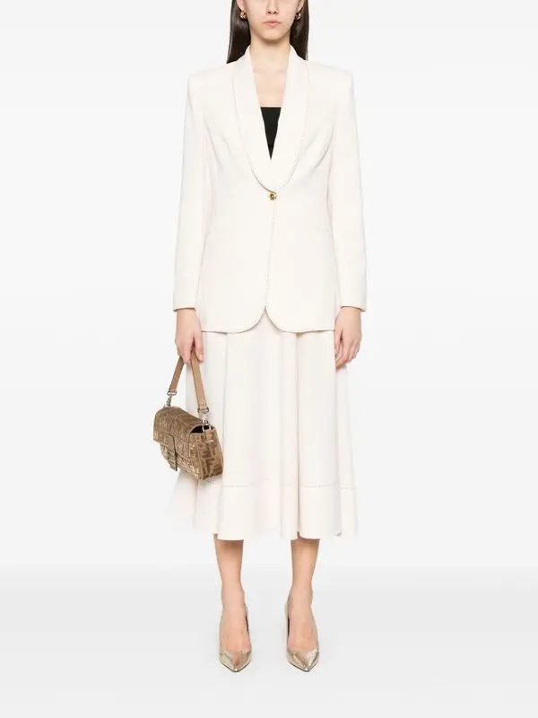 Elisabetta Franchi Crepe Blazer With Contrast Stitch