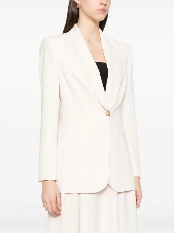 Elisabetta Franchi Crepe Blazer With Contrast Stitch