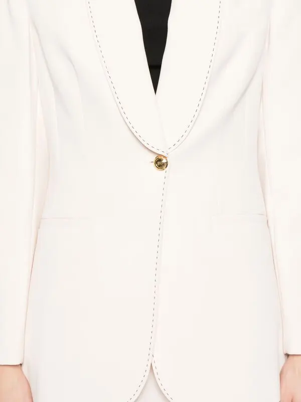 Elisabetta Franchi Crepe Blazer With Contrast Stitch