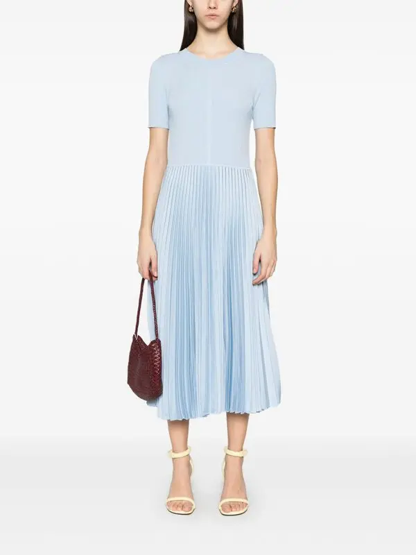 Hugo Boss Fadrid Pleated Skirt Dress Blue 30% Off Editorialist