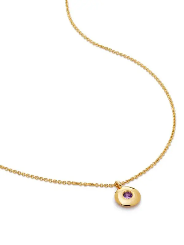 Monica Vinader 18kt Recycled Vermeil Amethyst Pendant Necklace - Gold