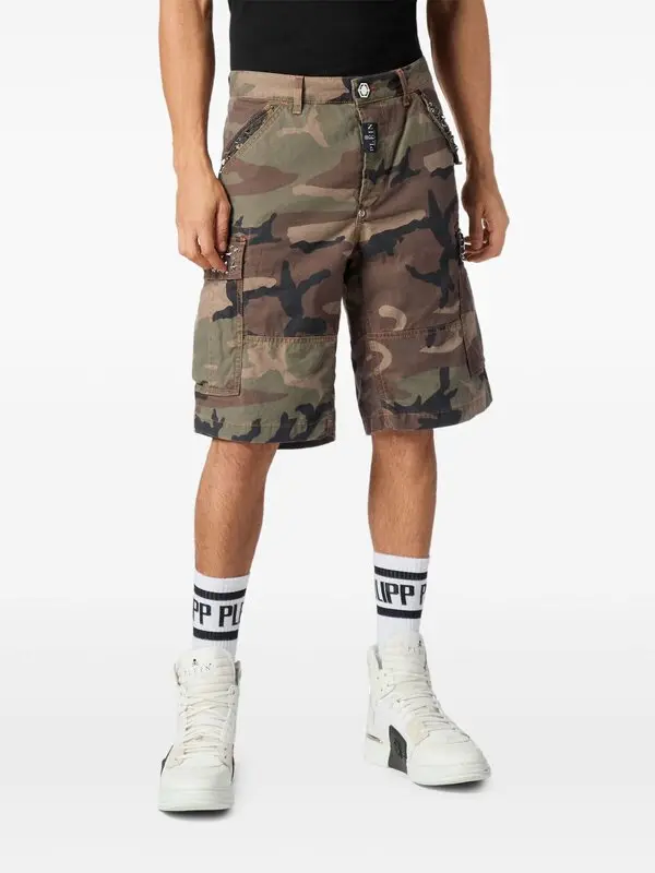 Philipp Plein Stud-embellished Cargo Shorts