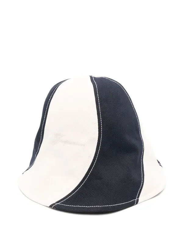 Jacquemus Striped Bucket Hat - Blue