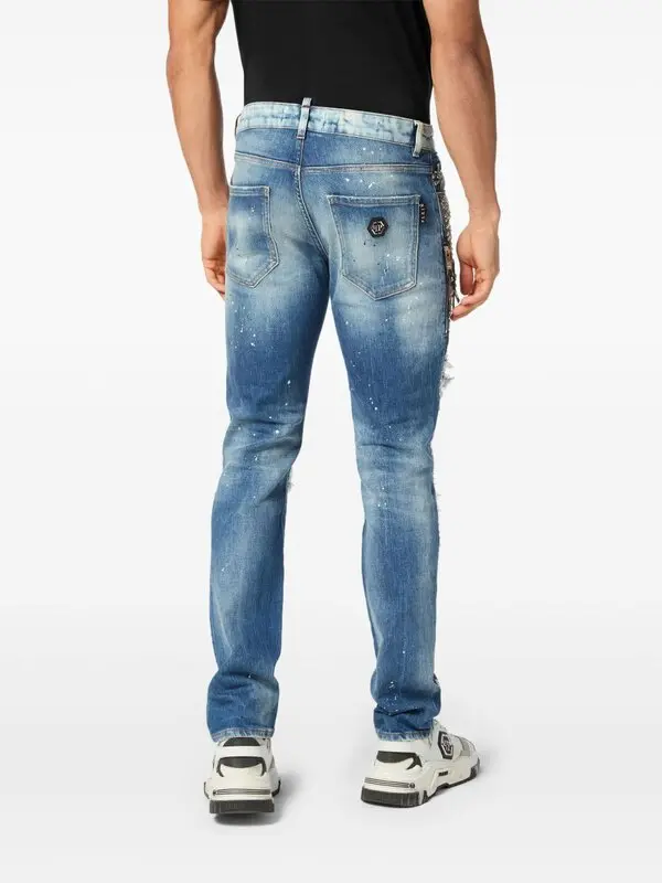 Philipp Plein Stud-embellished Jeans - Blue