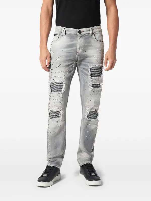 Philipp Plein Studded Jeans - Grey