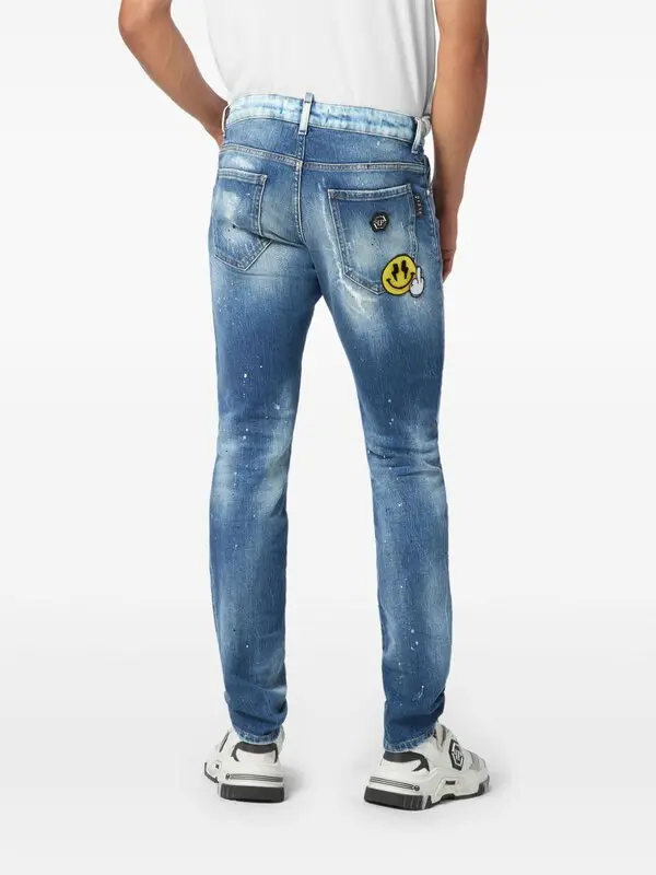 Philipp Plein Smiley Face-appliqué Jeans