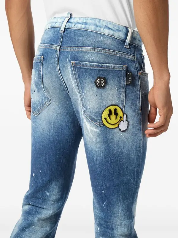 Philipp Plein Smiley Face-appliqué Jeans