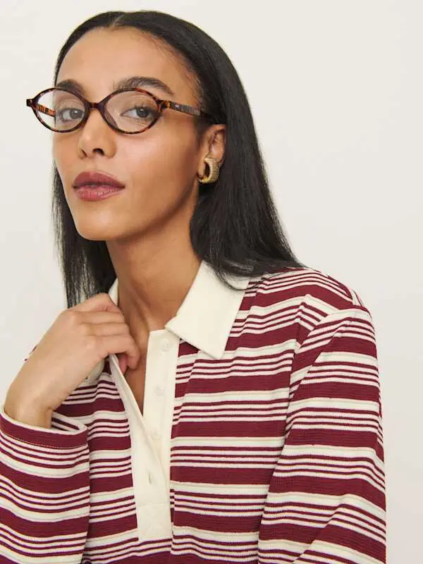 Reformation Anna Knit Mini Dress In Red Stripe - 30% Off | Editorialist