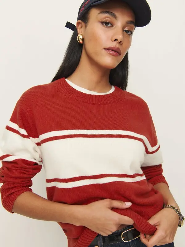 Reformation Fields Cashmere Blend Oversized Crewneck Sweater In