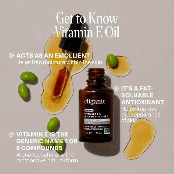 CLIGANIC 100% Pure Vitamin E Oil 8 Oz - Blue