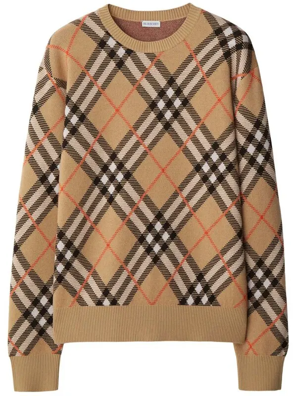 Burberry Essentials Long Sleeve Crew Top - Sand Ip Check