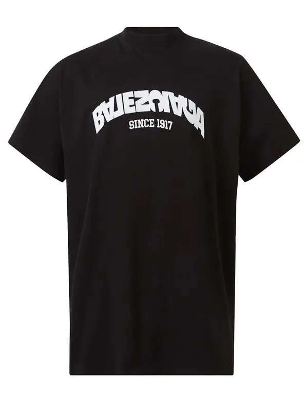 Balenciaga Back Flip Oversized Tee Shirt - Black