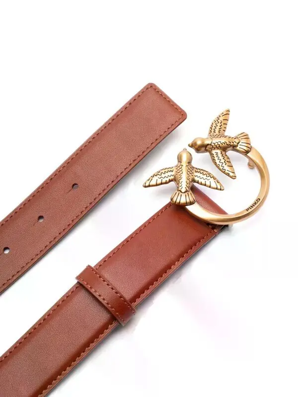 Pinko Love Birds Buckle Belt - Brown