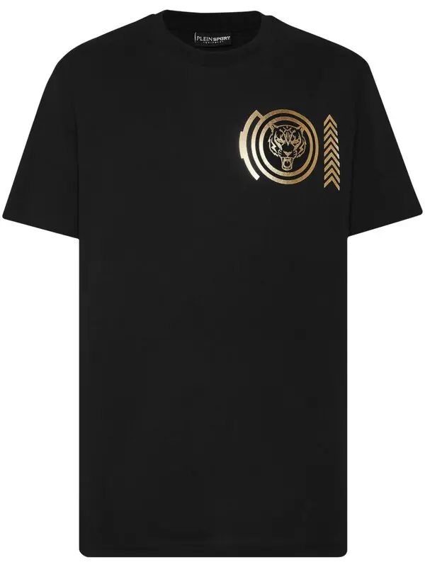 PLEIN SPORT Tiger-print T-shirt - Black