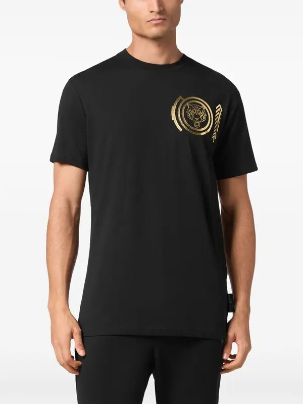 PLEIN SPORT Tiger-print T-shirt - Black