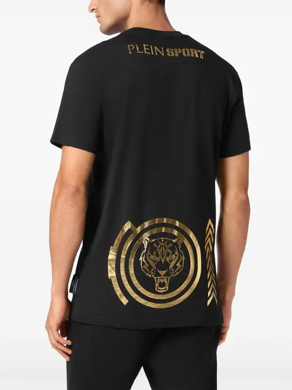 PLEIN SPORT Tiger-print T-shirt - Black