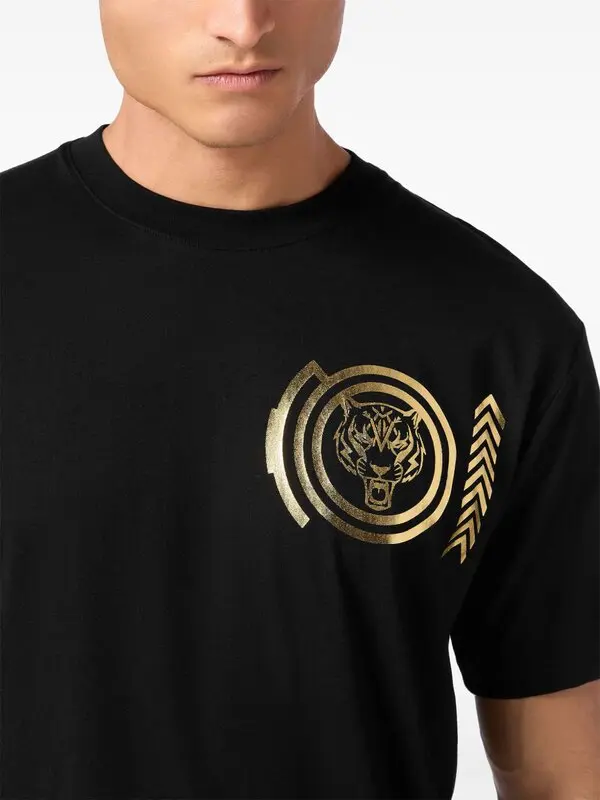 PLEIN SPORT Tiger-print T-shirt - Black