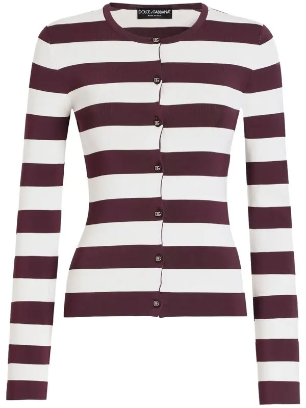 Dolce & Gabbana Striped Cardigan - White