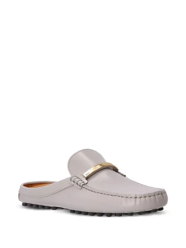 TOD'S Logo-debossed Mules - Grey