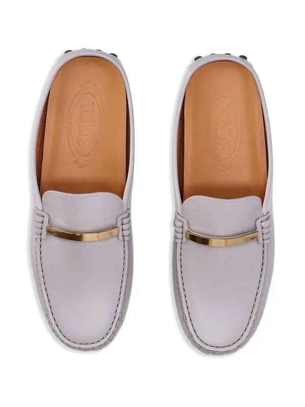 TOD'S Logo-debossed Mules - Grey