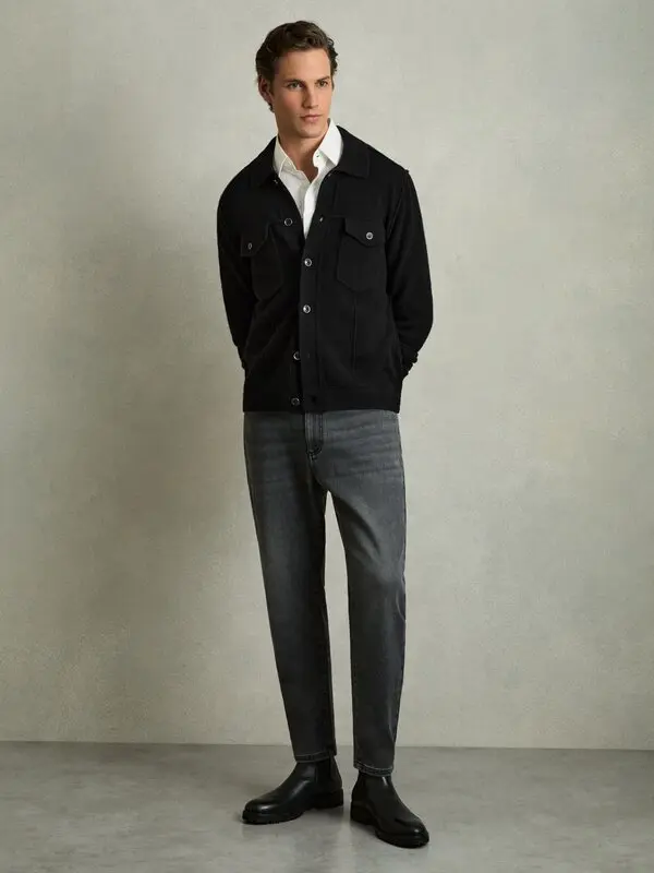REISS Flinch Wool Knitted Jacket