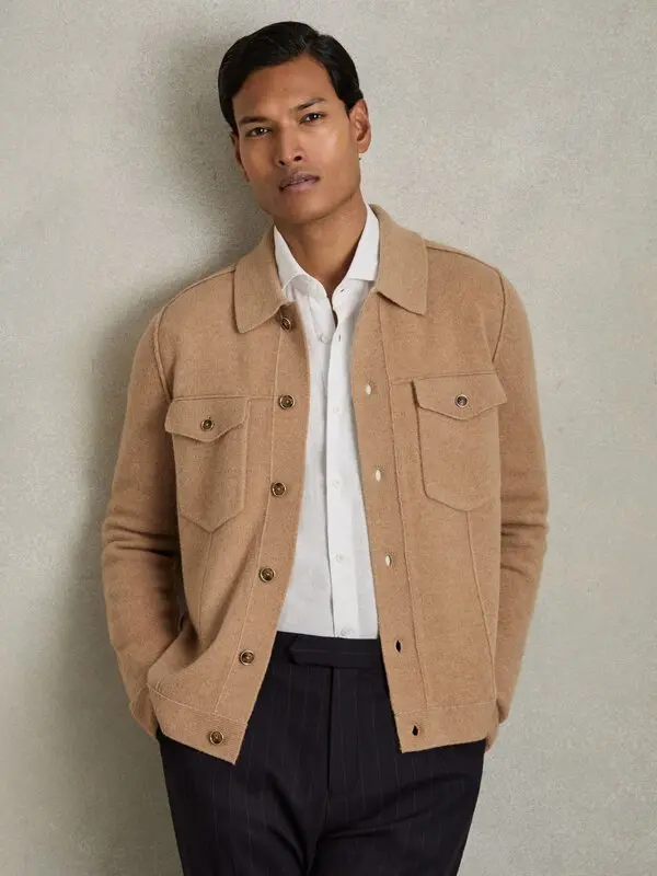 REISS Flinch Wool Knitted Jacket