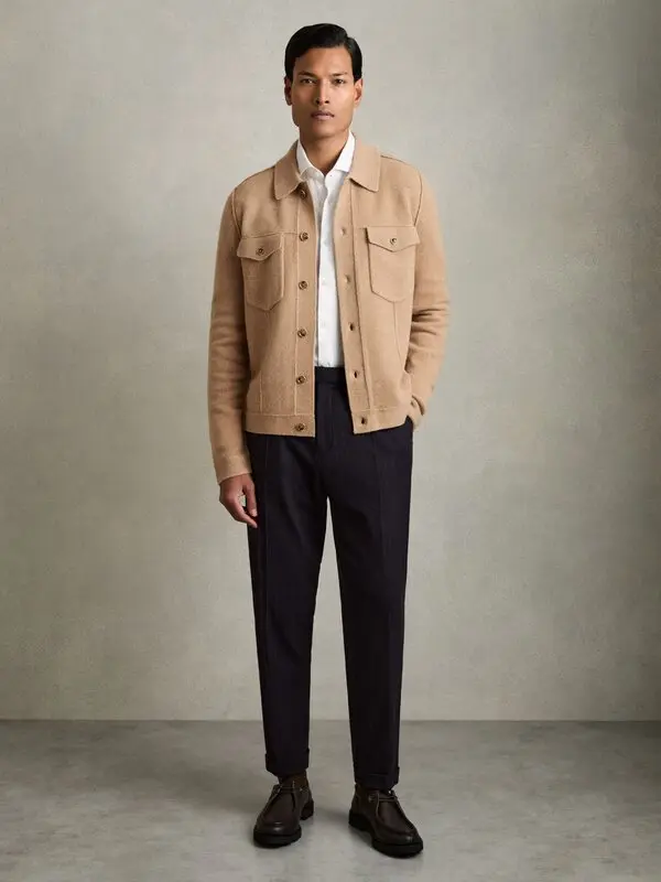 REISS Flinch Wool Knitted Jacket
