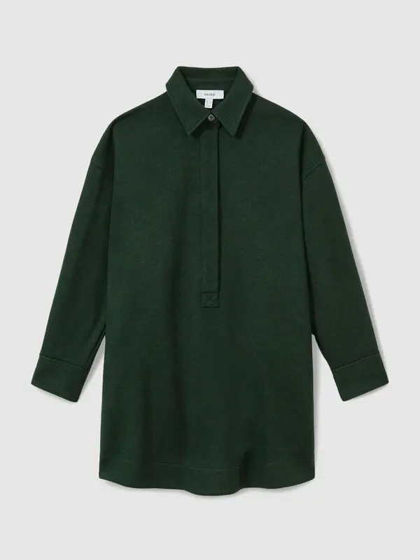 REISS Lauren Wool Blend Shirt Dress