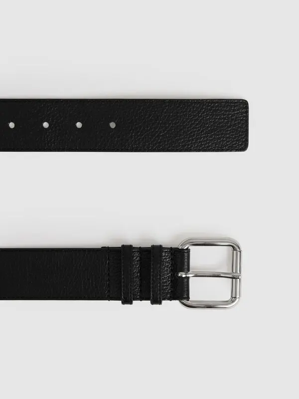 REISS Robyn Leather Roller Buckle Belt