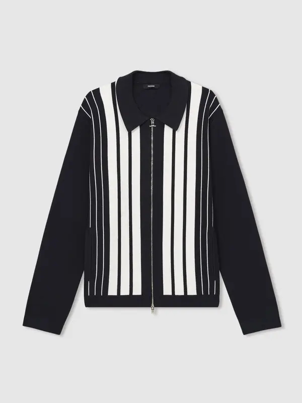 REISS Ambient Striped Knitted Jacket