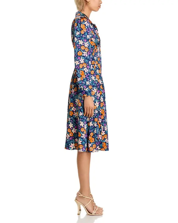 Gracia Floral Print Button Detailed Dress