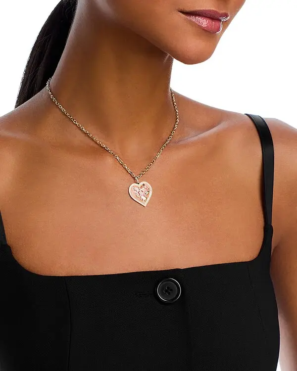 SYDNEY EVAN 14k Puffy Stone Heart Necklace - Gold