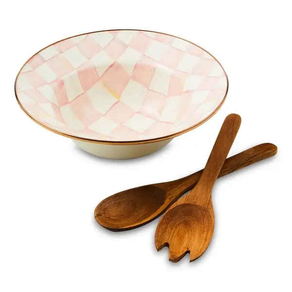 MACKENZIE-CHILDS Rosy Check Salad Serving Set