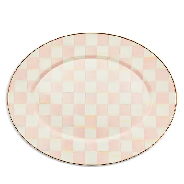 MACKENZIE-CHILDS Rosy Check Large Oval Platter - No Color