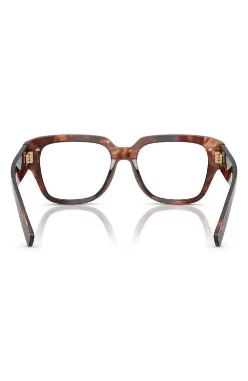 Dolce & Gabbana 54mm Square Eyeglasses - Red Havana