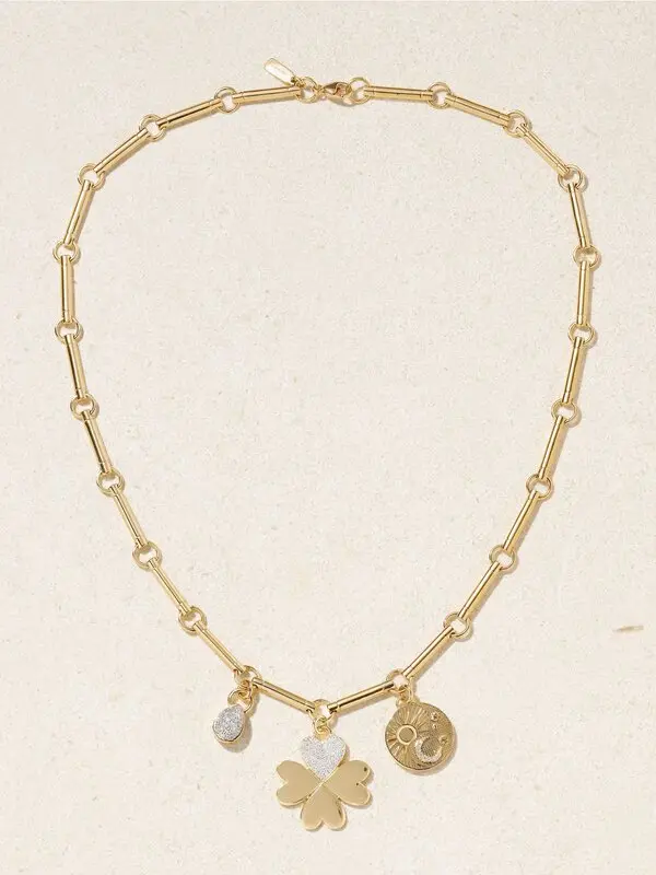 FOUNDRAE True Love & Balance 18-karat Diamond Necklace - Gold