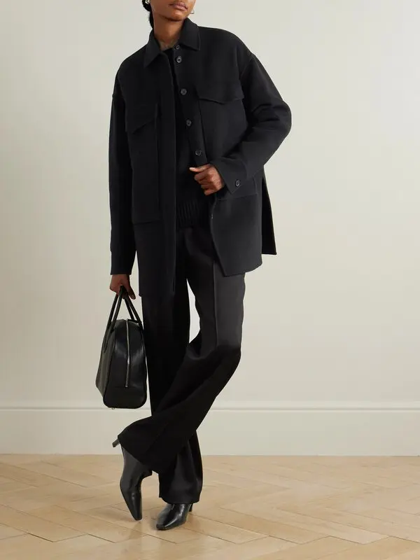 Another Tomorrow Wool Shirt Jacket