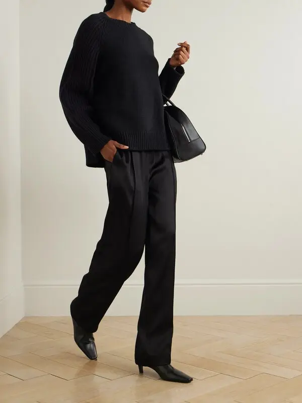 Another Tomorrow Oversized Ribbed Cashmere And Wool-blend Sweater
