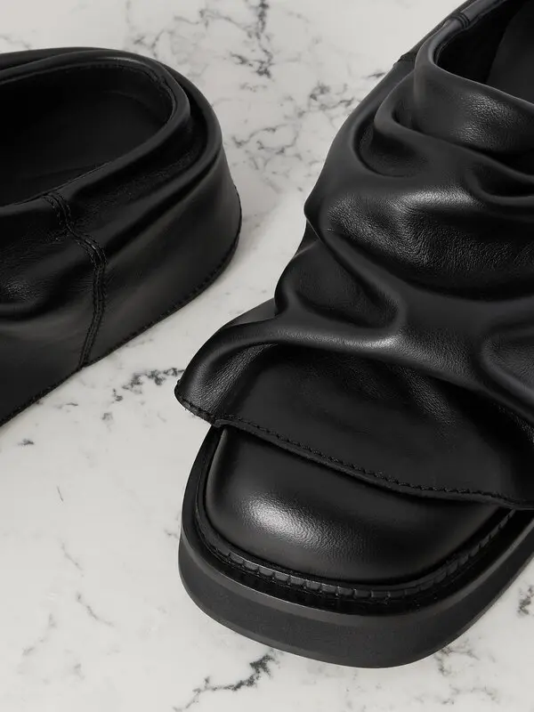 Attico Mini Robin Leather Mules - Black