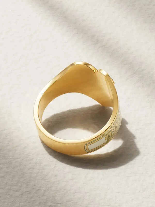 FOUNDRAE 18-karat And Enamel Ring With Bowen's Knot Motif