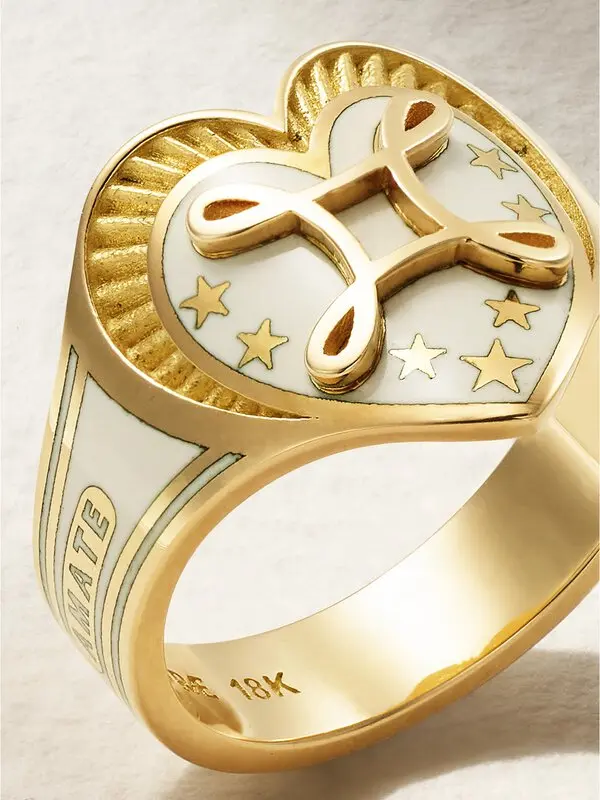 FOUNDRAE 18-karat And Enamel Ring With Bowen's Knot Motif
