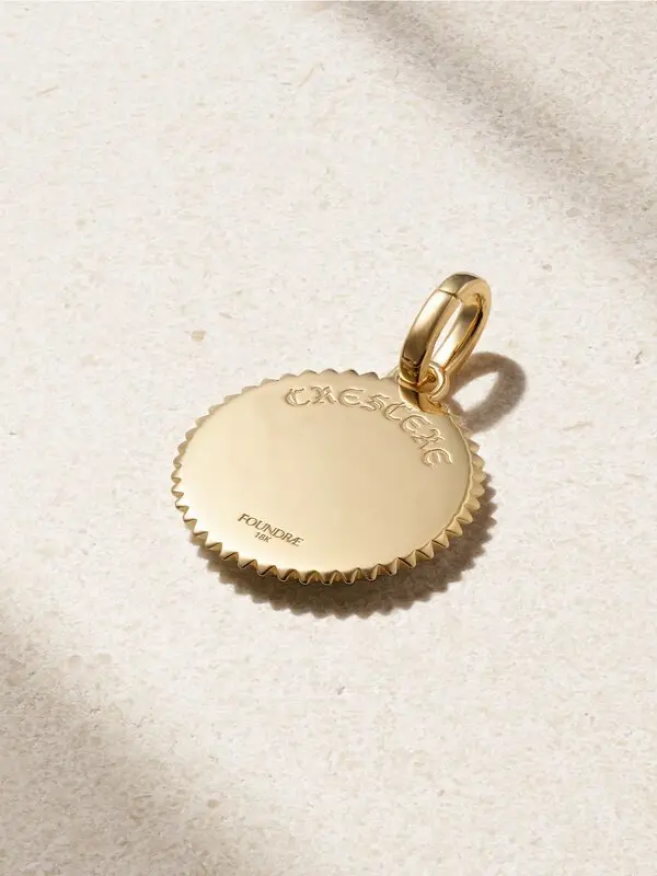 FOUNDRAE 18-karat Enamel And Diamond Crescent Pendant