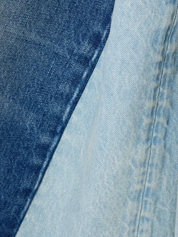 Chloé Frayed Patchwork Denim Culottes